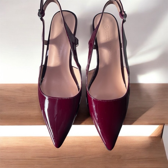 Wild Diva | Shoes | Nib Alena Slingback Pumps Wine | Poshmark